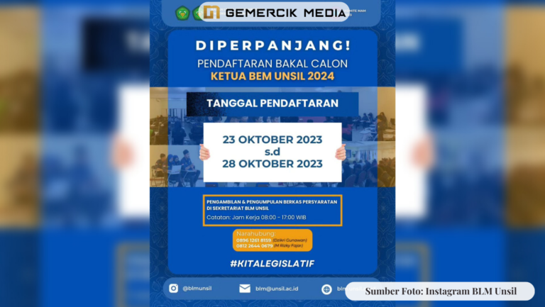 Pendaftaran Bakal Calon Ketua BEM Unsil 2024 Diperpanjang - Gemercik Media